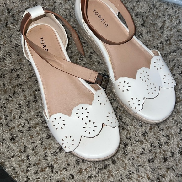 torrid | Shoes | Torrid White Wedge Sandal | Poshmark